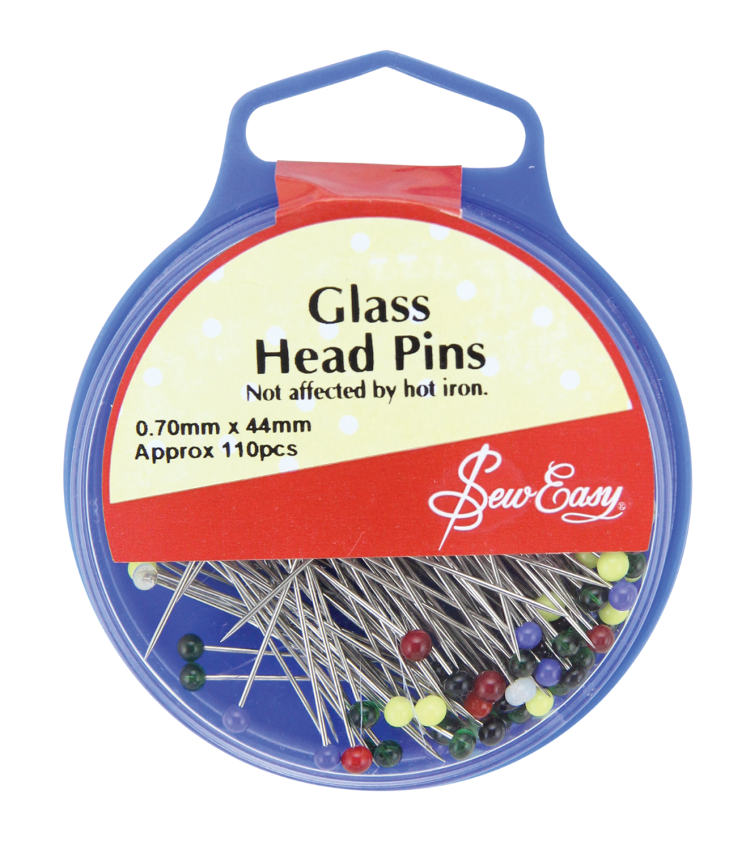 Glass Head Pins 10G - 34mm x 0.60mm in Sew Easy | Hobbysew - My ...