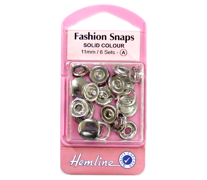 Fashion Snaps 11mm - Silver by Hemline in Haberdashery| Hobbysew - My ...