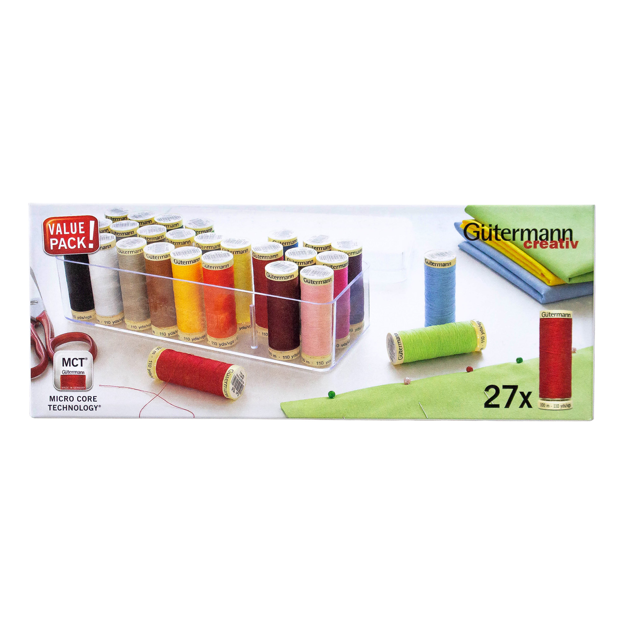 GUTERMANN Sewing Thread Storage Box & Thread Sew All 100m - 27 reels by ...